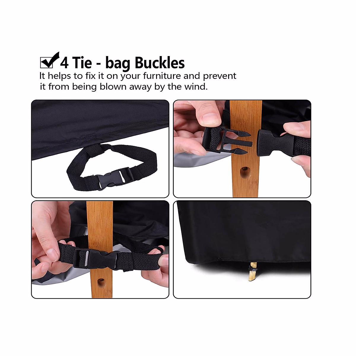 KDGGLUCK Windproof Waterproof 420d Oxford Fabric Patio Table Cover for Outside Chairs Sofa Storage Rectangular Black Garden Furniture Cover Oxford Polyester 140x60x60cm(LxWxH)