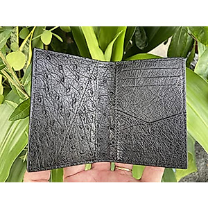 Double side Black Body Ostrich leather skin Credit Cardholder, leather credit cardcase, leather creditcard cover