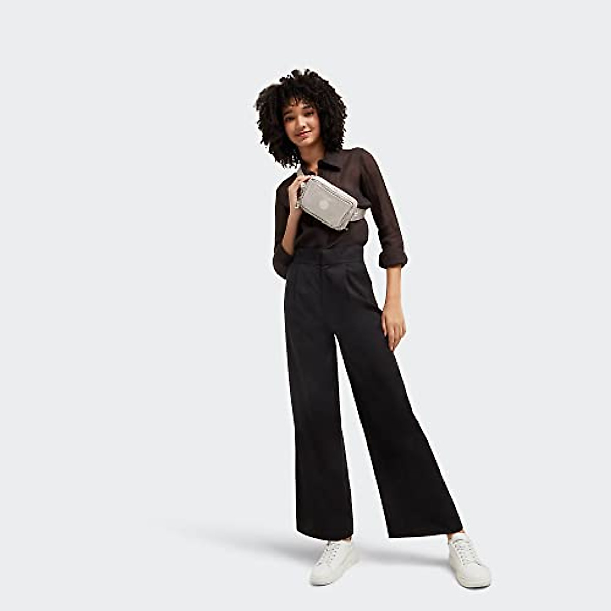 Kipling Women’s Abanu Crossbody Bag, Lightweight, Adjustable Nylon Waist Pack with Multi-Compartment Zip Pockets, Metallic Glow, One Size