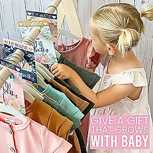 6 Baby Closet Size Dividers Baby Girl - Floral Baby Closet Dividers by Month, Baby Closet Organizer for Nursery Organization, Baby Essentials for Newborn Essentials Baby Girl, Nursery Closet Dividers