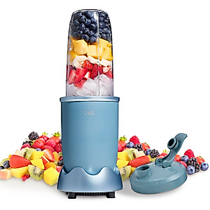 COOK WITH COLOR Personal Power Blender 600W, 24oz Capacity, BPA-Free Jar, Ice-Crushing Blades, Ideal for Smoothies & More, Anti-Slip Feet, Easy to Clean, Slate Blue