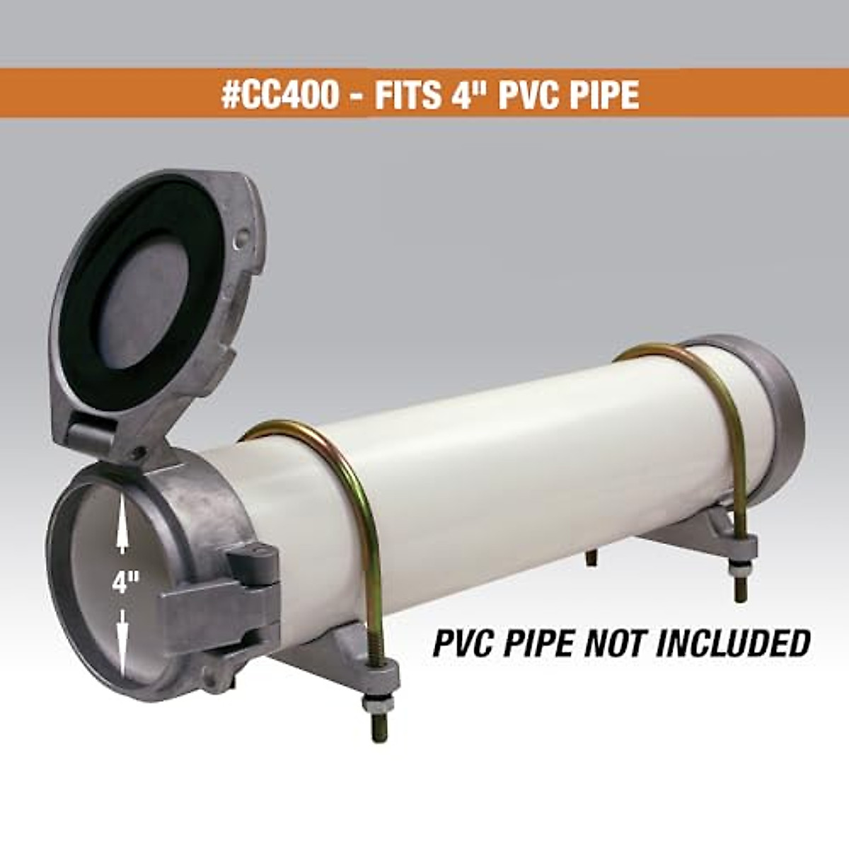 Buyers Products CC400 PVC Conduit Carrier Kit, 4 Inch Diameter, Mounting Hardware Included, Spring-Loaded Latch, Weather-Resistant Door Gasket