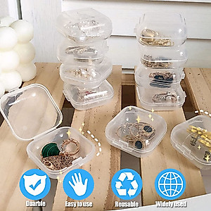 YIMIKE Mini Clear Jewelry Box,16Pcs Small Plastic Storage Transparent Boxes Containers,Portable Travel Packaging for Item Craft,Beads,Pills,Earplug,Ear Studs,Necklaces,Rings,Earring,Card