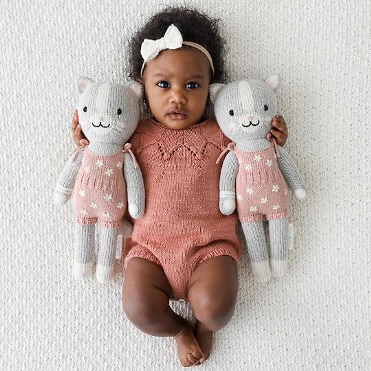 cuddle + kind Daisy The Kitten Little 13" Hand-Knit Doll – 1 Doll = 10 Meals, Fair Trade, Heirloom Quality, Handcrafted in Peru, 100% Cotton Yarn