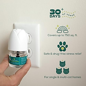 bSerene Advanced Pheromone Calming Solution for Cats 30-Day Diffuser Refill Helps Reduce Hiding, Scratching, Stress, Spraying for Single & Multi-Cat Homes, Promotes Bonding