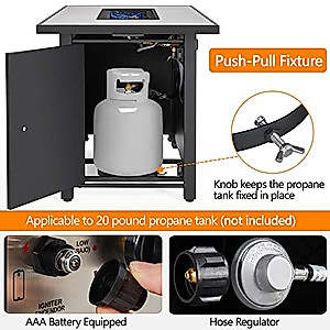 Yaheetech 43" Propane Gas Fire Pit Table 50,000 BTU Rectangular Fire Pit with Glass Wind Guard for Outside/Patio/Deck/Garden/Backyard, Gas Firepit with Ceramic Tabletop, Steel Base and Water-Resistant