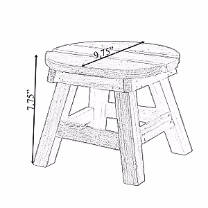 Decorative Antique Wood Style Natural Wooden Accent Stool for Indoor and Outdoor