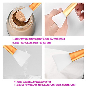 Silicone Face Mask Brush, Mask Beauty Tool, Soft Silicone Facial Mud Mask Applicator Brush 12 Pcs.