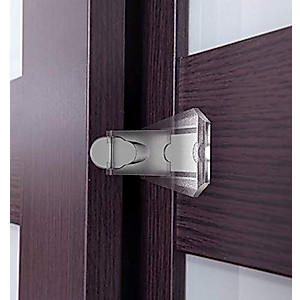 Sliding Door Child Lock - Baby Proof Closets, Glass Door, Windows, 2 Pack, Clear