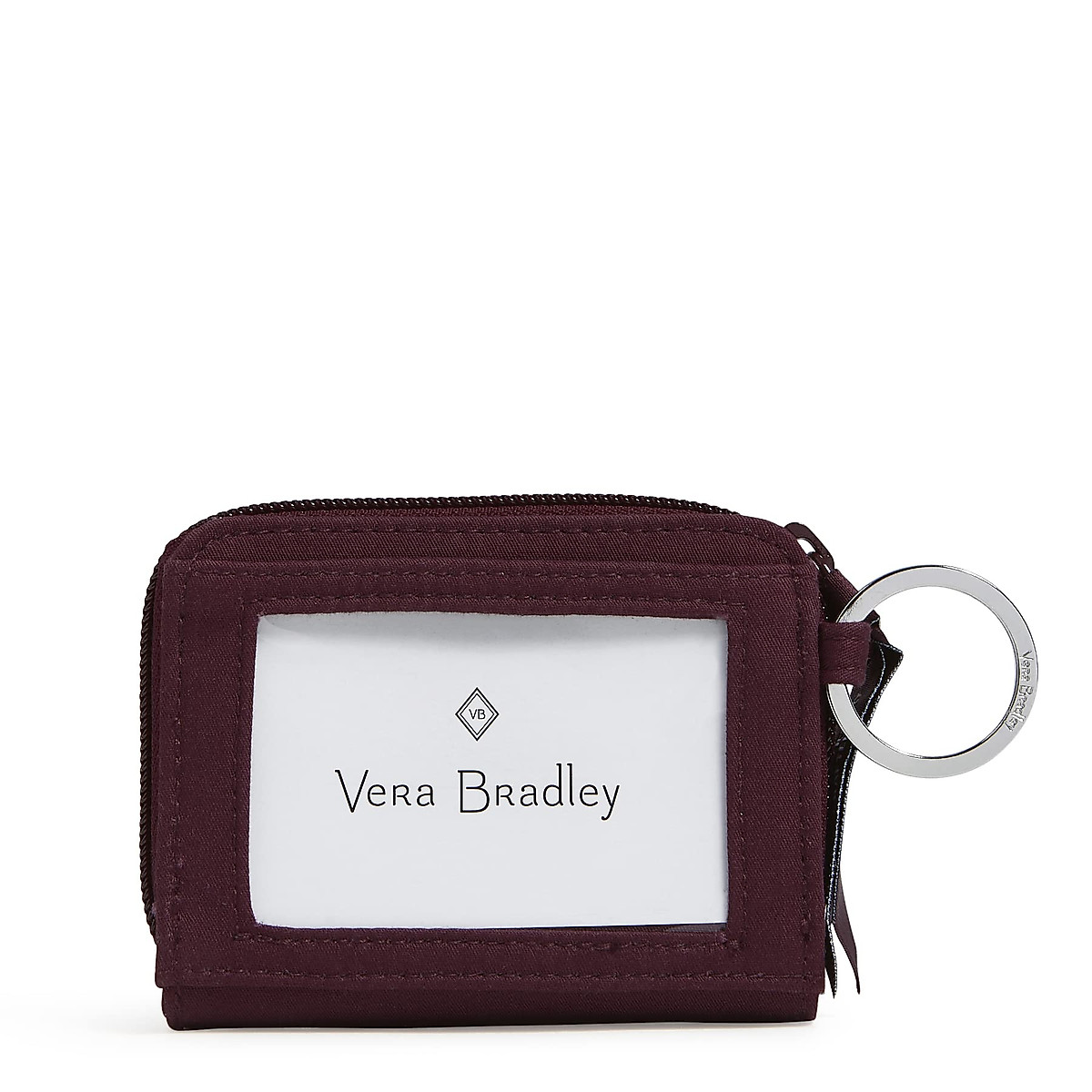 Vera Bradley Women's Cotton Petite Zip-around Wallet With RFID Protection, Mulled Wine, One Size