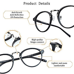 LifeArt Blue Light Blocking Glasses, Anti Eyestrain, Computer Reading Glasses, Gaming Glasses, TV Glasses for Women Men, Anti Glare (Black, 1.75 Magnification)