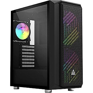 Montech AIR X Black ATX Mid-Tower Case, Super High Airflow, Pre-Installed Dual 200mm ARGB Fans, 120mm ARGB Fan, ARGB Controller, Motherboard Sync, Pull Out Tempered Glass, (AIR X ARGB)