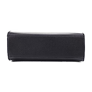 EVVE Women's Top Handle Satchel with Detachable Strap Small Pebbled Leather Crossbody Bag | BK