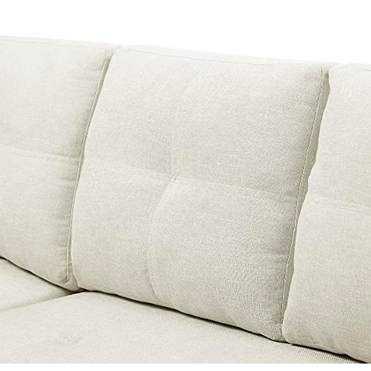 Merax 85" Reversible Sleeper Sectional Sofa Couch with Pull-Out Sleeper Bed, L-Shape 3-Seater Convertible Corner Couch Sofa Bed with Storage Chaise and Copper Nail for Living Room (Beige)