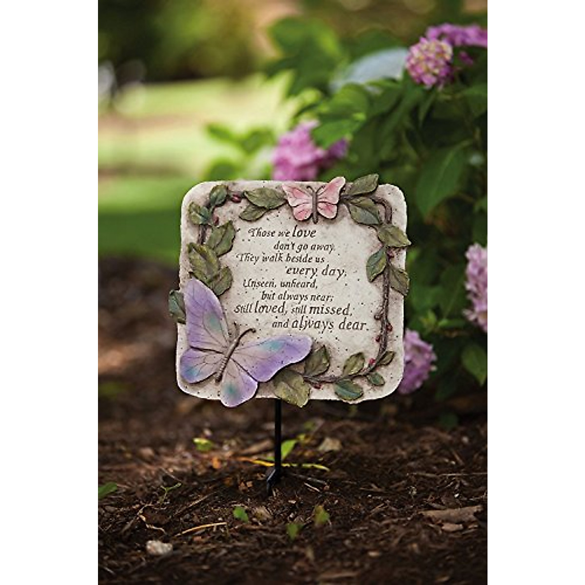 Evergreen Those We Love Don't Go Away Garden Memorial Stone | Outdoor Safe | 10-Inch | Remembrance Gift | Décor for Homes, Lawn and Garden