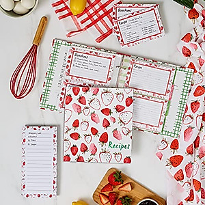C.R. Gibson Strawberry Fields Pocket Page 3-Ring Card Book Binder Recipe Cards & Holder, 8.32" W x 9.4" L, Multicolor