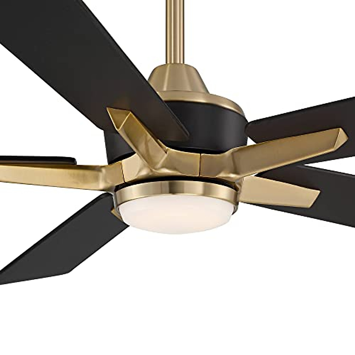 Casa Vieja 52" Vegas Nights Modern Indoor Outdoor Ceiling Fan with Dimmable LED Light Remote Control Soft Brass Black Damp Rated for Patio Exterior House Home Porch Gazebo Garage Barn