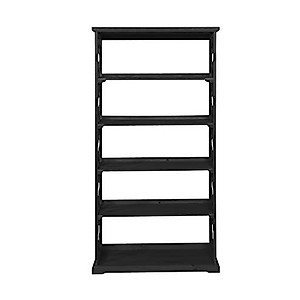 Powell Furniture Turner Bookcase, Black, 36.5" x 15.8" x 72"