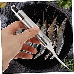 DOITOOL 2pcs Stainless Steel Shrimp Wire Knife Metal Cleaner Prawn Peeler Shrimp Deveiner Crab Shell Peeler Kitchen Seafood Gadget Shrimp Line Cutters Shrimp Peeling Tool Stainless Steel
