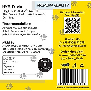 HYE FOODS Instant Goat's Milk with Probiotics - Best Natural Dog Food & Cat Food Supplement 17.62oz (500g)