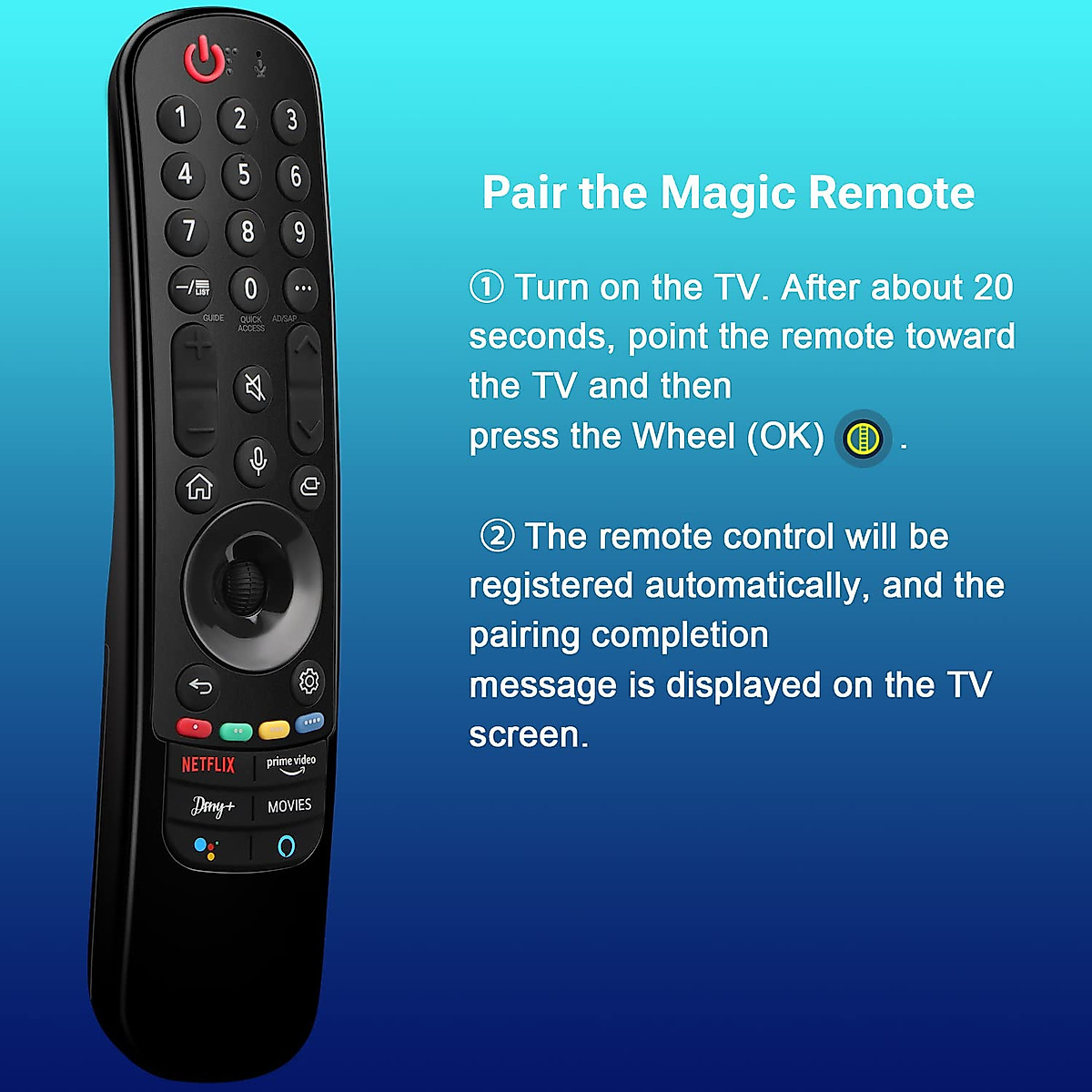 Gvirtue Voice Remote AN-MR21GA for 2021 LG-Magic-Remote, Replacement for LG UHD OLED QNED NanoCell 4K 8K Smart TV, with Pointer and Voice Function
