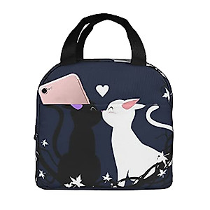 GOERTPO Cute Insulated Lunch Box Large Capacity Lunch Bag Reusable Bento Boxs Durable Portable Heat Cold Lunch Tote Bags