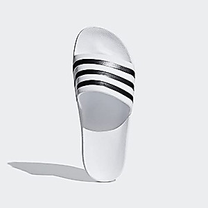 adidas unisex adult Adilette Aqua Slide Sandal, White/Core Black/White, 13 Women Men US