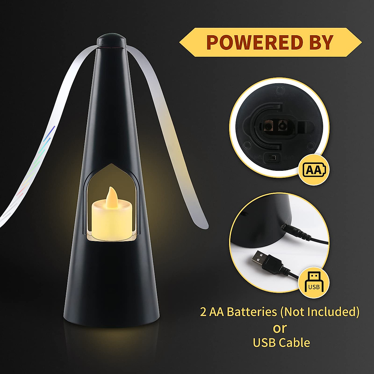 Taschyas Food Fan for Tables, Portable Food Fans with Tea Lights Candles for Outdoor & Indoor Tables