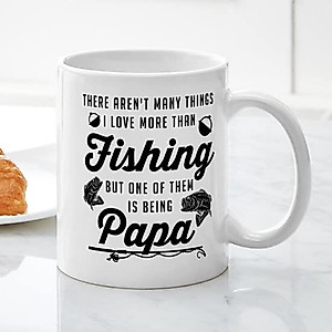CafePress Love Fishing And Being Papa Ceramic Coffee Mug, Tea Cup 11 oz