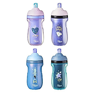 Tommee Tippee Insulated Toddler Straw Sippy Cup, 9-Ounce, 12+ Months – 2 Count (Colors Will Vary)