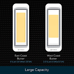 KITCHENDAO Airtight Butter Dish with Lid for Countertop and Refrigerator Door Shelf, Easy Scoop-Dishwasher Safe, Plastic Butter Holder Tray Container for West/East Coast Butter, White