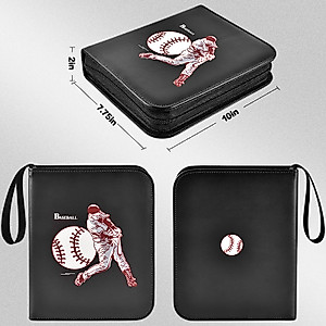 Boobowl Baseball Card Binder, Trading Cards Sleeves Protectors Holder for Topps 2024 2023, 440 Pockets Baseball Card Collectors Football Sports Cards Album, Cards Display Collection Case - Black