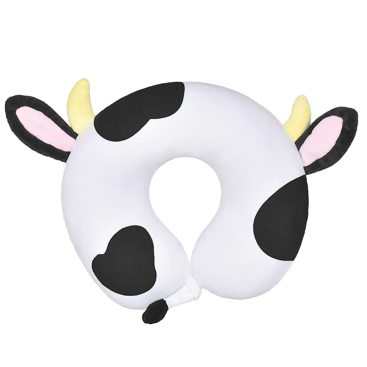 GLCS GLAUCUS Kid Travel Pillow for Car Airplane Soft Kids Neck Pillow for Head Chin Support Cute Animal U Shaped Travel Pillow Portable Essential for Road Trip Traveling White Cow