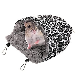 Hamster Warm Nest Cave, Small Animals Plush House, Guinea Pig Cold Weather Hanging Hammock, Pets Cold-Proof Bedding Hideout for Sugar Glider Squirrel Hamster Parrot Mice Chinchilla Flying Rat