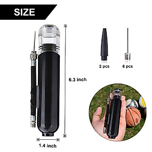 2PCS Ball Pumps with 5pcs Needles, Haploon Air Pump for Balls Portable Two-Way Quicker-Fill Hand Air Pump for Inflatables Soccer Basketball Volleyball Football Yoga Sport Balls Pool Floats Bike Tire