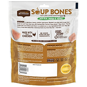 Rachael Ray Nutrish Soup Bones Dog Treats, Chicken & Veggies Flavor, 6 Bones