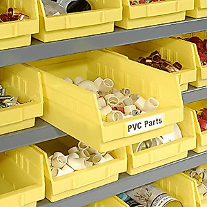 Global Industrial 7 Shelf Steel Shelving with (30) 4" H Plastic Shelf Bins, Yellow, 36x12x39