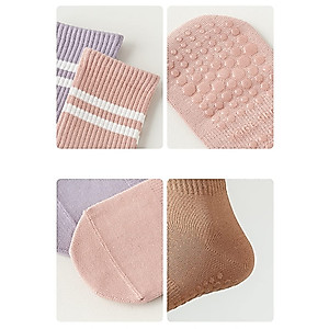 EGEN Cute Yoga Socks for Women Man Novelty Print Non Skid Socks Non Slip Grip for Pilates Barre Ballet Sport (Pink-3pcs)