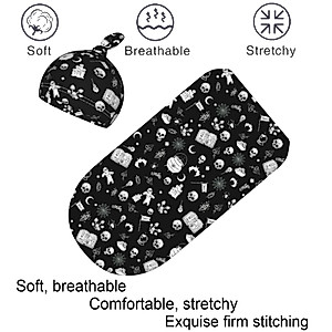 Jarverce Swaddling Blanket for Baby, Soft Sleeping Bag, Sack for Newborn Boys Girls, Unisex Baby Stuff, Goth