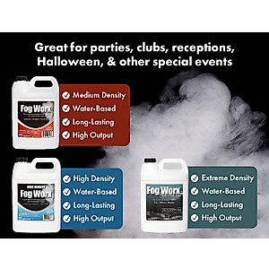 FogWorx Fog Juice - 1 Quart of Premium Odorless Fog Fluid (32 oz) - Medium Density, High Output, Long Lasting Fog Machine Fluid for 400 Watt to 1500 Watt Machines