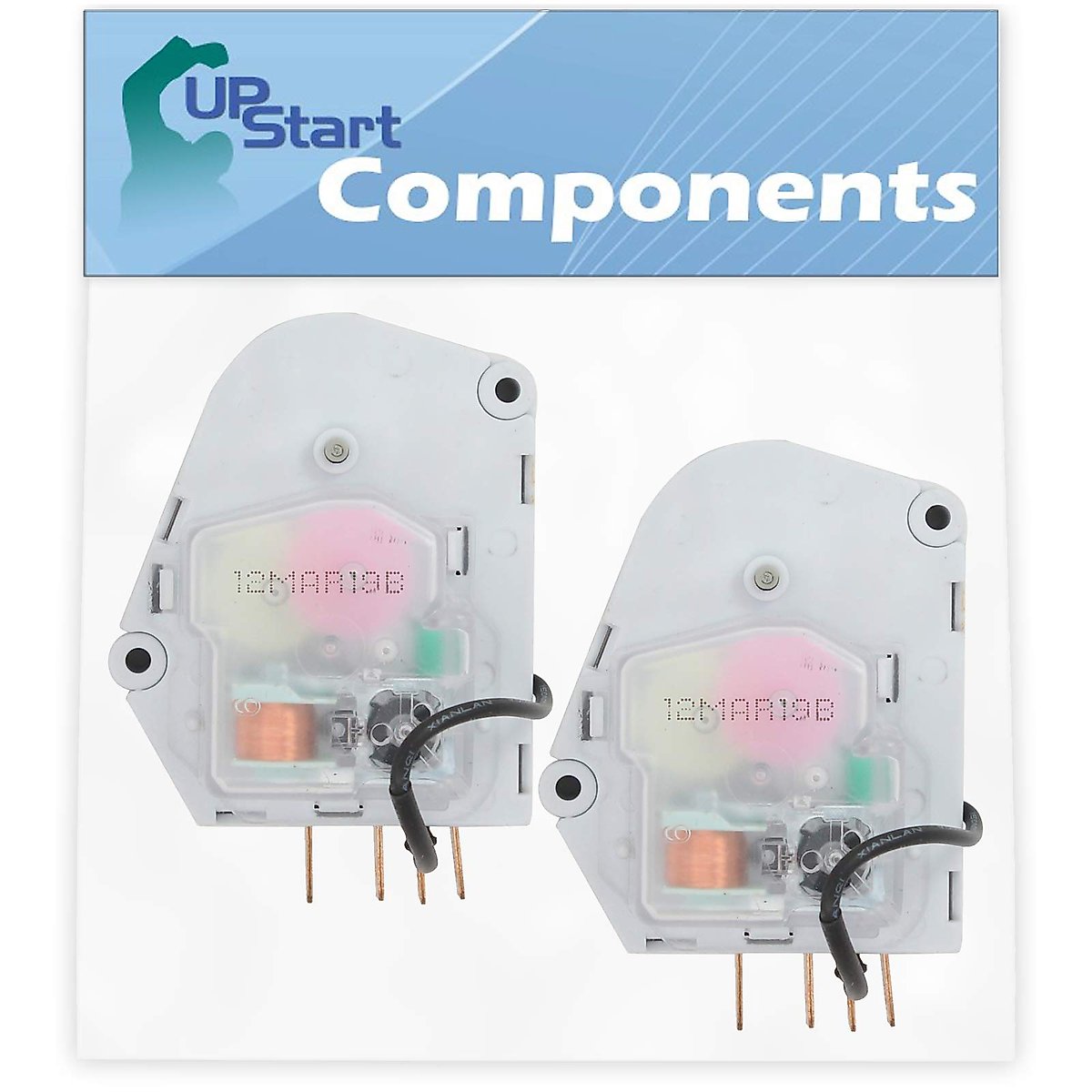 2-Pack W10822278 Refrigerator Defrost Timer Replacement for Whirlpool W4TXNWFWQ03 Refrigerator - Compatible with 482493 Defrost Timer - UpStart Components Brand