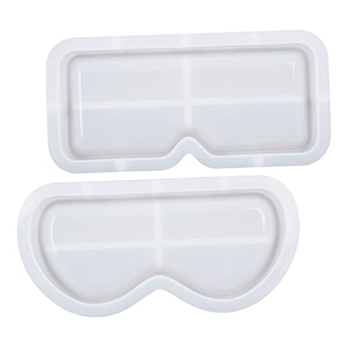 VILLCASE 4 Pcs Resin Glasses Holder Silicone Square Mold Candle Silicone Mold Coaster Resin Mold Candle Resin Mold Jewelry Storage Tray Molds Glasses Tray Resin Mold Silicone Tray Mold