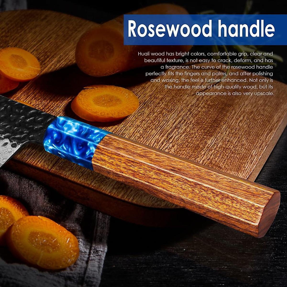 Chef Knife 8 Inch Damascus Kitchen Knife, Japanese VG10 Damascus Steel Meat Cooking Knife, Gyuto Chefs Knife G10 Ergonomic Color Wooden Handle with Luxury Gift Box