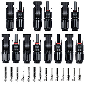 Feotech 7 Pairs Solar Connector Solar Connectors Solar Male & Female Solar Panel Cable Connectors with 2Pcs Spanners IP67 Waterproof