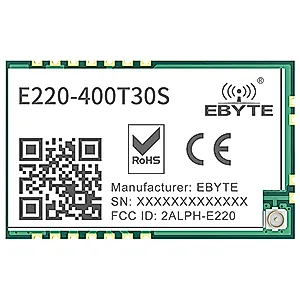 LoRa Wireless Module FSK RSSI ISM 433MHz 470MHz 30dBm LoRa Spread Spectrum SMD UART Interface E220-400T30S IPEX Antenna