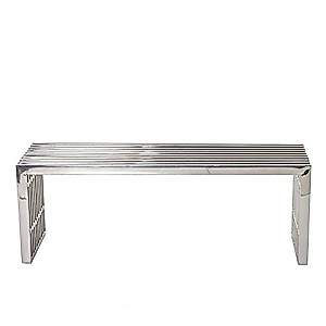 Modway Medium Gridiron Stainless Steel Bench