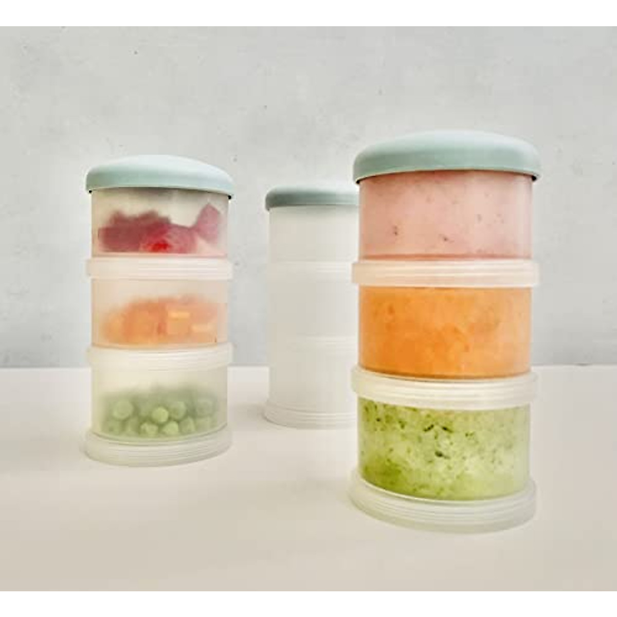 LITTOES Food Pots 3oz Baby Food Storage Containers for Parents On The Go Blue 2-pack
