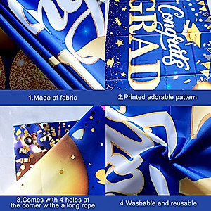 XtraLarge, Congrats Grad Banner - 72x44 Inch, Blue and Gold Graduation Decorations 2023 | Graduation Banner for Class of 2023 Decorations | Graduation Backdrop, Blue Graduation Party Decorations 2023