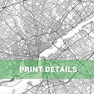 Dear Mapper Philadelphia United States View Abstract Road Modern Map Art Minimalist Painting Black and White Canvas Line Art Print Poster Art Print Poster Home Decor (Set of 3 Unframed) (16x24inch)