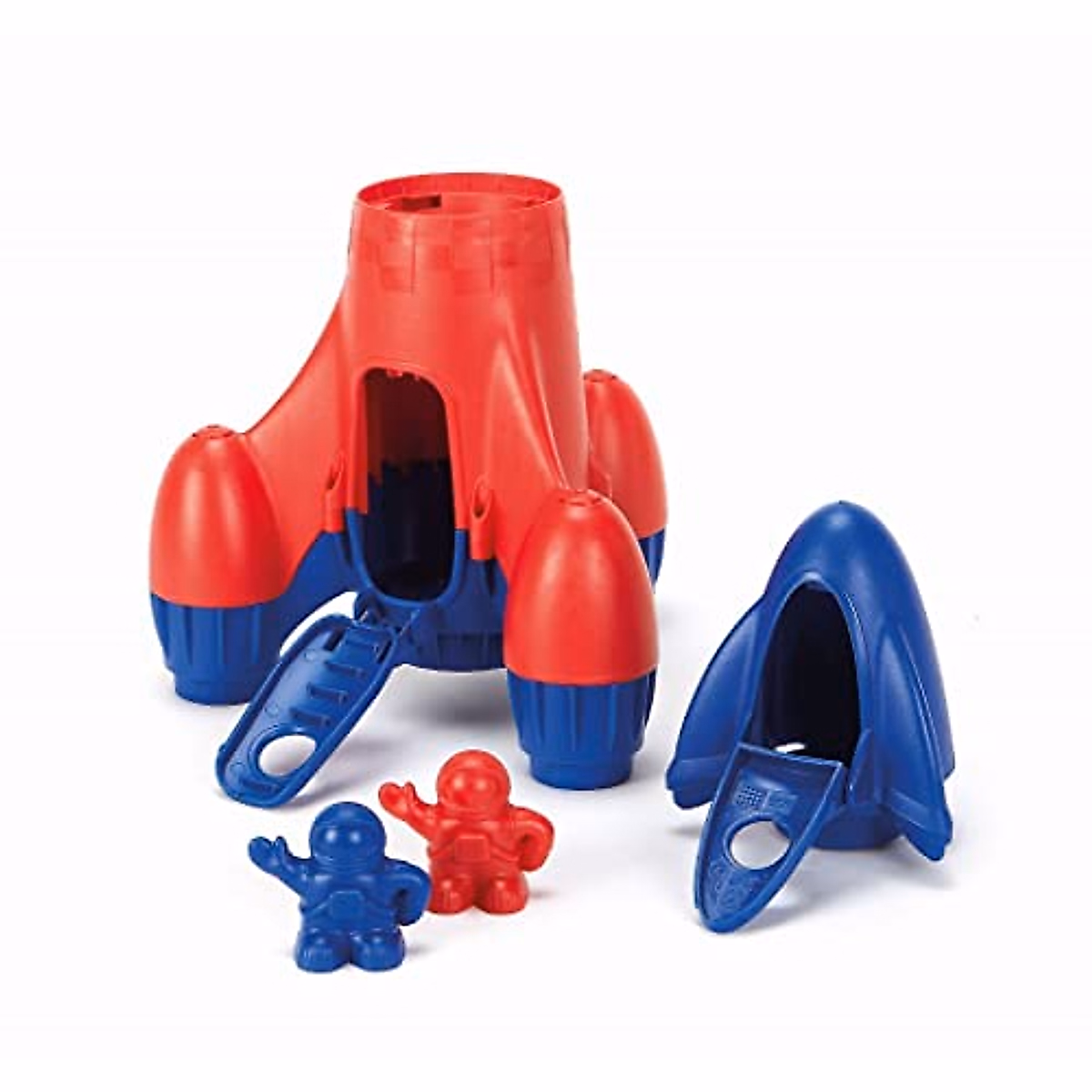 Green Toys Rocket with 2 Astronauts Toy Vehicle Playset, Blue/Red